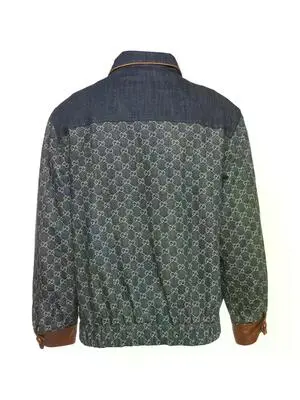 Gucci Gg Jacquard Leather-trim Bomber Jacket