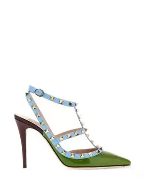 Valentino Garavani Rockstud Patent Leather Pumps Green