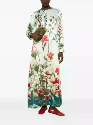 F.R.S FOR RESTLESS SLEEPERS Floral-print Long-sleeve Maxi Dress