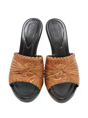 Fendi Whipstitch Platform Sandals