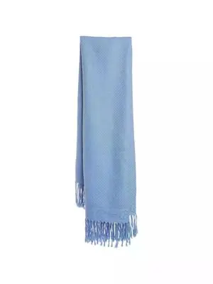 Giorgio Armani Textured Fringe Shawl - Blue