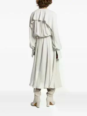 Alberta Ferretti Ruffled-collar Belted Midi Dress