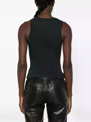 DES_PHEMMES Embellished Ribbed Tank Top - Black