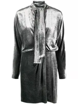 Alberta Ferretti V-neck Velvet Minidress