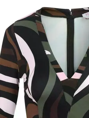 Emilio Pucci Abstract-print V-neck Dress