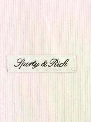 Sporty & Rich Signature Ribbed Logo-patch T-shirt