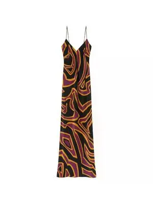 Emilio Pucci Labirinto-print Crêpe De Chine Maxi Dress