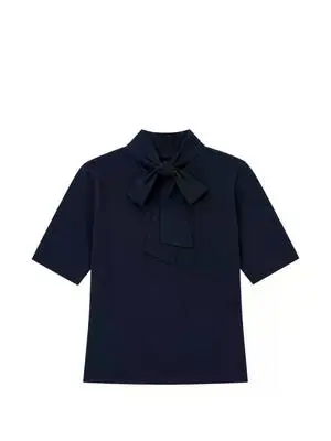 Seventy Bow-detail Short-sleeve T-shirt - Blue