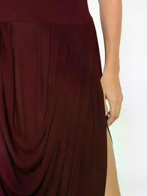 Brandon Maxwell Asymmetri-neck Midi Dress