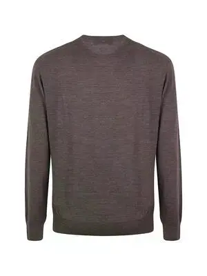 CRUCIANI Crew-neck Long-sleeve Sweater - Brown