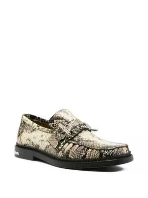 Toga Snake-effect Chain-detail Loafers