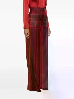 Alberta Ferretti Plaid-check Pattern Wide-leg Trousers