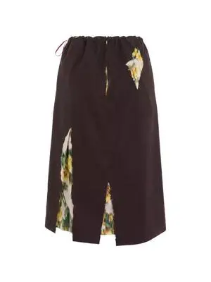 Prada Bonded Gabardine Skirt With Devoré Effect