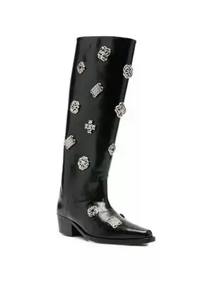 Toga Embellished Leather Boots