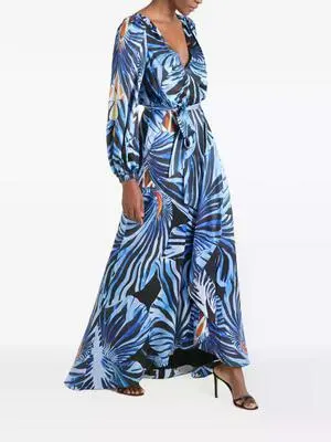 TEMPERLEY LONDON Maxi Titania Orchid-print Wrap Dress