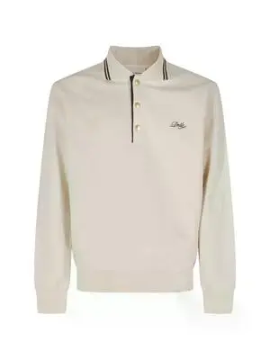 Drole De Monsieur Logo-embroidered Tipped Polo Shirt - Neutrals