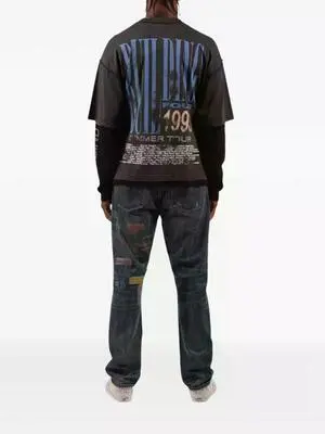 BLDG4 Graphic-print Layered-sleeve T-shirt