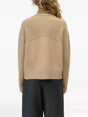 Closed Button-up Roll-neck Cardigan