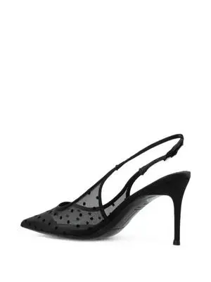 BLACK SUEDE STUDIO Marina Polka-dot Mesh Slingback Pumps