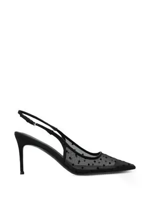 BLACK SUEDE STUDIO Marina Polka-dot Mesh Slingback Pumps