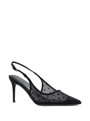 BLACK SUEDE STUDIO Marina Polka-dot Mesh Slingback Pumps