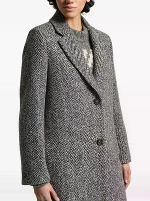 Peserico Herringbone-pattern Notched-lapels Coat