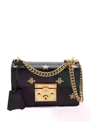 Gucci Small Padlock Bee And Star Shoulder Bag - Black