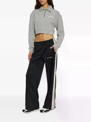 Palm Angels Cropped Quarter-zip Sweatshirt