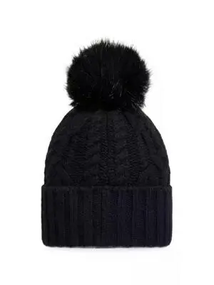 Moncler Cable-knit Pompom Beanie Hat