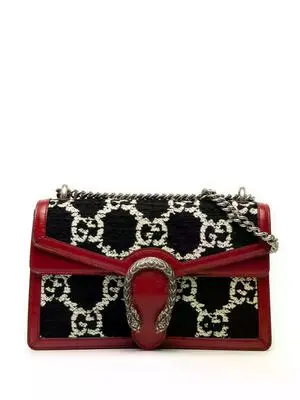 Gucci 2000-2015 Medium Gg Tweed Dionysus Shoulder Bag - Black