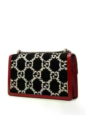 Gucci 2000-2015 Medium Gg Tweed Dionysus Shoulder Bag - Black