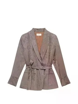 MALÌPARMI Damask-jacquard Wrap Blazer