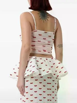 Fiorucci Lips-print Bandeau Top