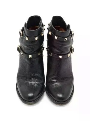 Valentino Garavani Rockstud Buckled Ankle Boots