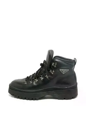 Prada Brixxen Lace-up Combat Boots - Black