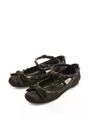 Valentino Garavani Rockstud Bow-detail Ballet Flats