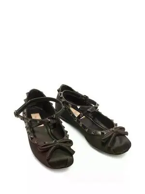 Valentino Garavani Rockstud Bow-detail Ballet Flats