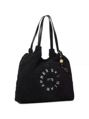 V°73 Ski Glam Embroidered Teddy-effect Shoulder Bag - Black