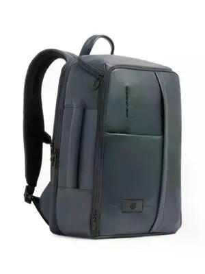 PIQUADRO Expandable Logo-plaque Leather Backpack