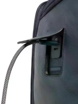PIQUADRO Expandable Logo-plaque Leather Backpack