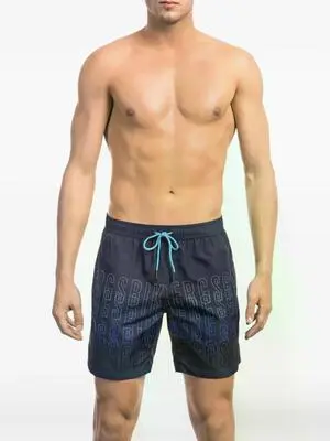 BIKKEMBERGS Logo-print Drawstring Swim Shorts - Blue