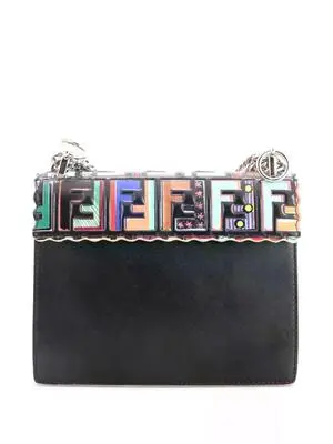 Fendi Kan I Bag Zucca Embossed Patent And Leather Small Crossbody Bag