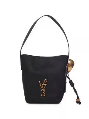 V°73 Azzurrite Logo-plaque Charm-detail Shoulder Bag - Black