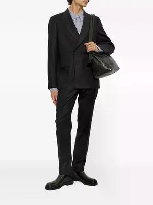 Paul Smith Charcoal Wool-cashmere Flannel Double-breasted Blazer