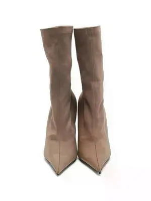 Balenciaga Knife Stretch Ankle Boots - Brown