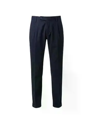RE-HASH Pleated Turn-up Trousers - Blue