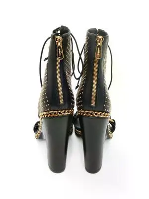 Balmain Studded Open-toe Ankle Boots