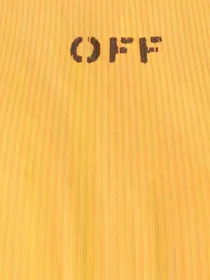 Off-White Off Stamp Print Ribbed Crop Top