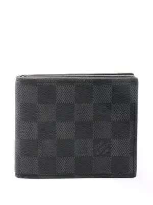 LOUIS VUITTON 2021s Nm Amerigo Damier Graphite Bi-fold Wallet - Black