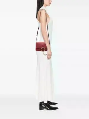 Chloé 2002-2026 Small Leather Faye Crossbody Bag - Red